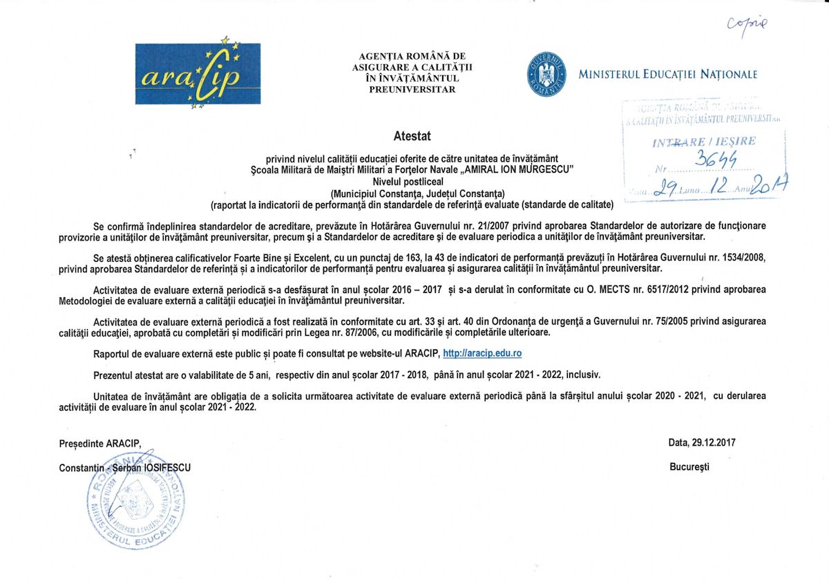 Școala Militară de Maiștri Militari a Forțelor Navale „Amiral Ion Murgescu“